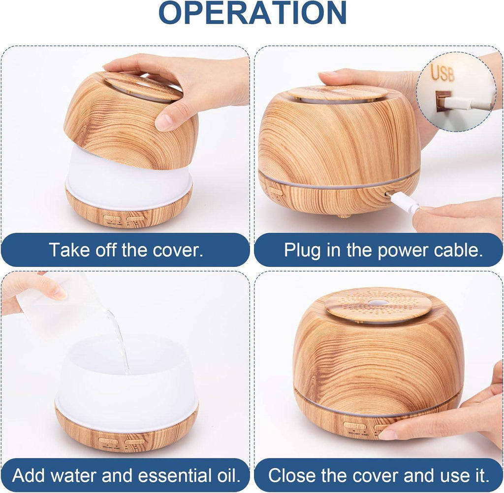 Wood Round Essential Oil Scent Diffuser Humidifier – Aroma Paradise